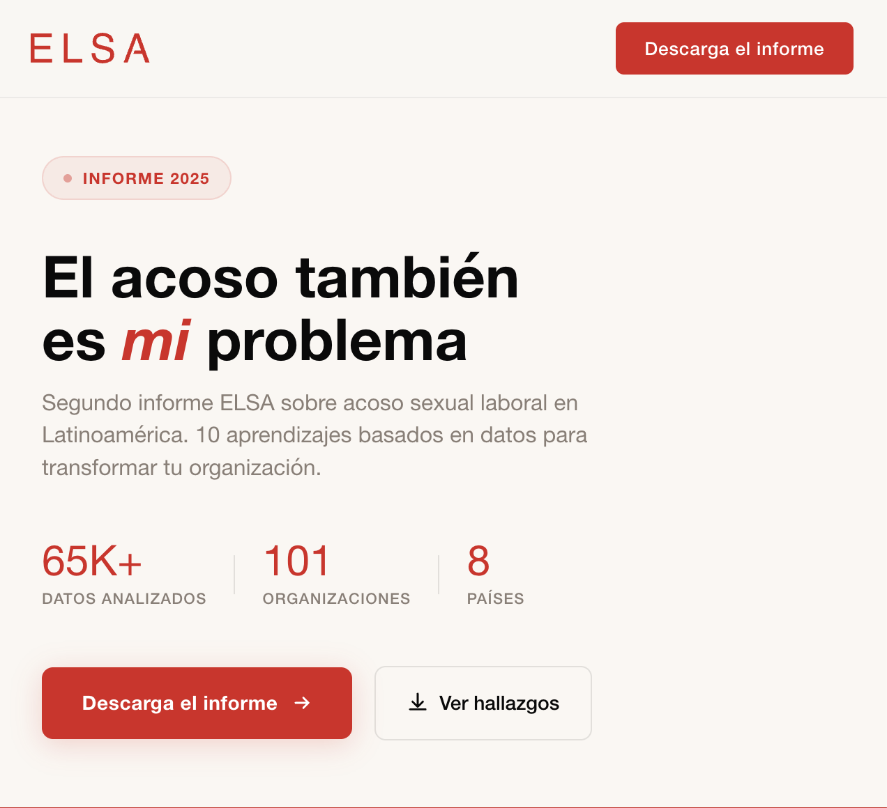 Informe ELSA 2025 — El acoso también es mi problema